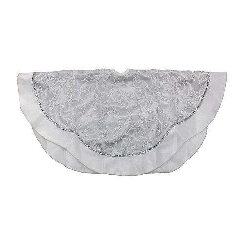 Click here for 48 Silver and White Floral Trimmed Christmas Tree... prices