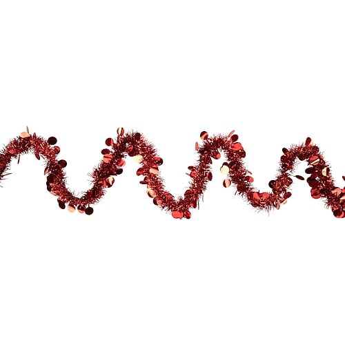 Click here for 50 x 2.5 Red Tinsel Christmas Garland with Polka D... prices