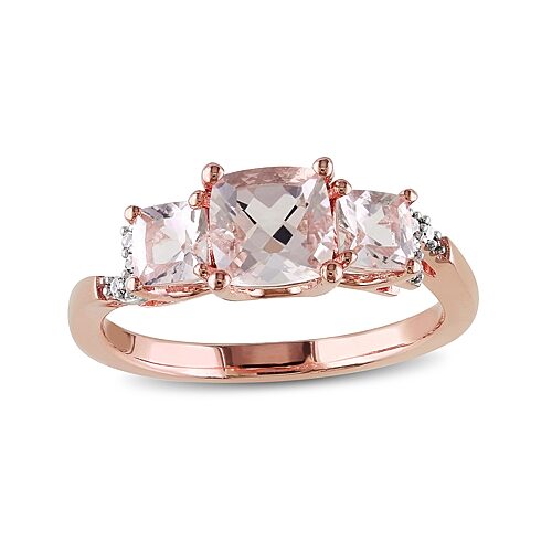 Click here for Genuine Morganite and Diamond-Accent 3-Stone Ring... prices