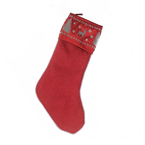 20 Red Alpine Chic Reindeer Christmas Stocking  One Size  Red