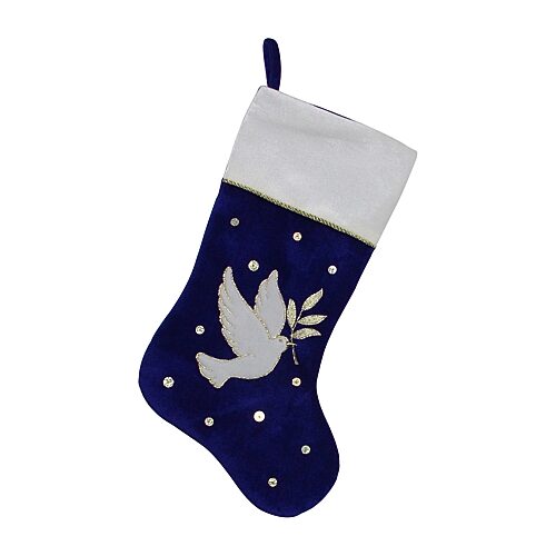 Click here for 20.5 Royal Blue and White Velvet Dove with Olive B... prices
