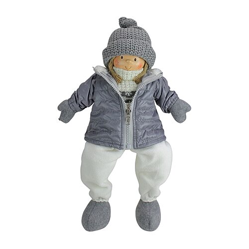 Click here for 16 Gray and White Cheerful Sitting Girl Christmas... prices