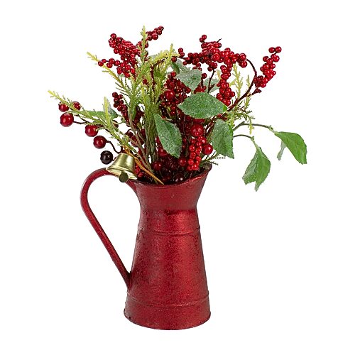 Click here for 13 Red Berries and Foliage in Vintage Milk Pitcher... prices