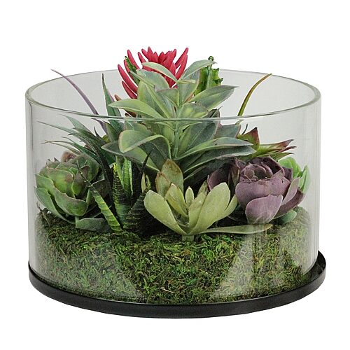 Click here for 8 Artificial Mixed Succulent Arrangement in Round... prices