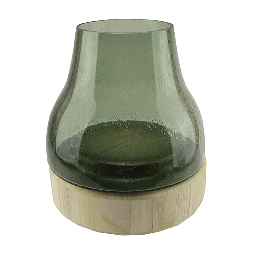 Click here for 9.75 Storm Gray Bubble Glass Pillar Candle Holder... prices