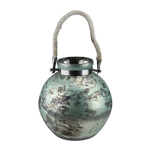 Click here for 14.5 Green and Black Seaside Treasures Glass Hurri... prices