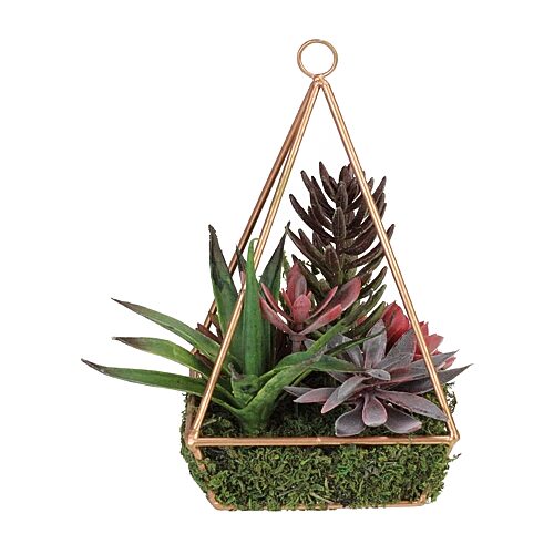 Click here for 9 Artificial Succulents Arrangement in 4-Sided Cop... prices