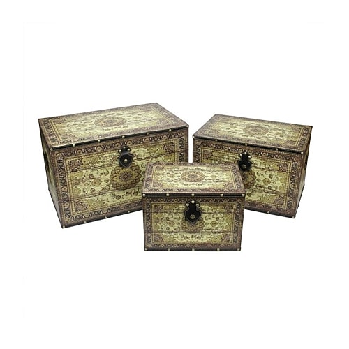 Click here for Set of 3 Oriental-Style Brown and Cream Earth Tone... prices