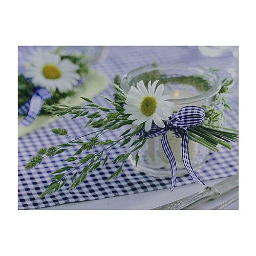 Click here for LED Lighted Flickering Daisy Tea Light Candle Canv... prices