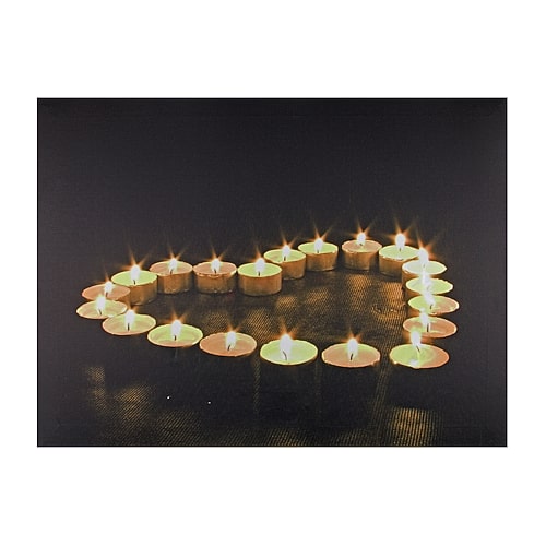 Click here for LED Lighted Flickering Heart-Shaped Candles Canvas... prices