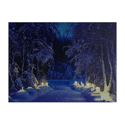 Click here for LED Lighted Nighttime in the Woods Winter Scene Ca... prices