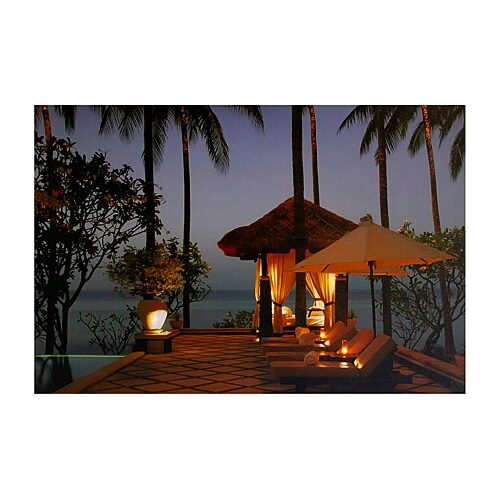 Click here for LED Lighted Tiki Hut Relaxation Scene Canvas Wall... prices