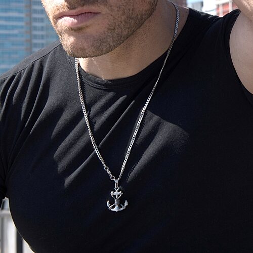 Click here for Inox Mens Stainless Steel Anchor Pendant Necklace... prices