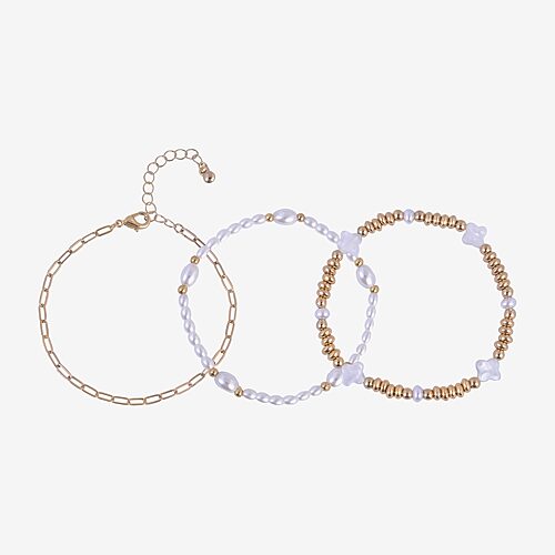 Click here for Arizona Womens 3-pc. Bracelet Set  One Size  White prices
