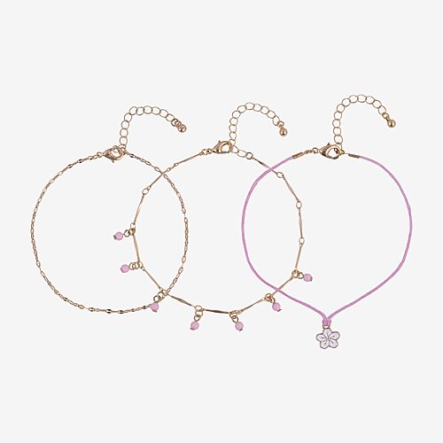 Click here for Arizona Womens 9 Inch Cable Flower Ankle Bracelet... prices