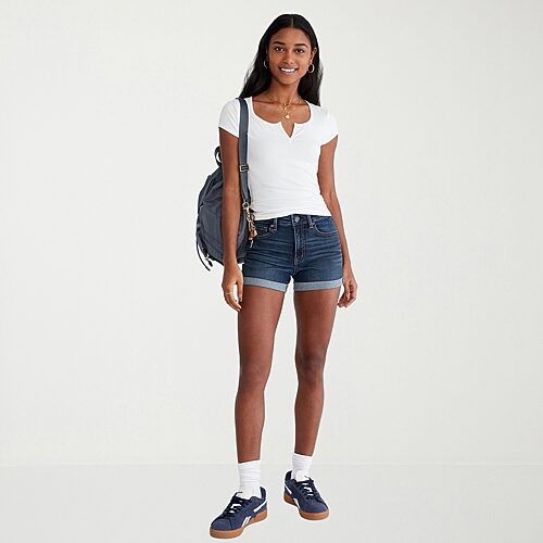 Click here for AEROPOSTALE Womens 3 High Rise Juniors Denim Short... prices
