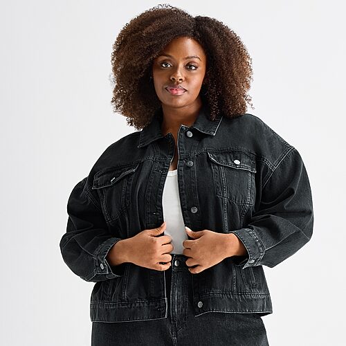 Click here for Ashley Graham Womens Plus Denim Lightweight Jacket... prices