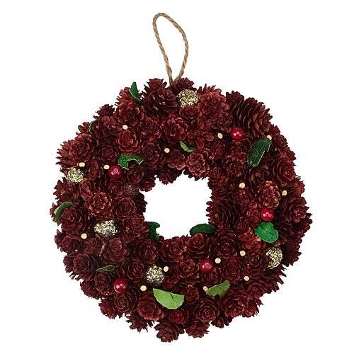 Click here for Red and Gold Pine Cone and Ornament Artificial Chr... prices