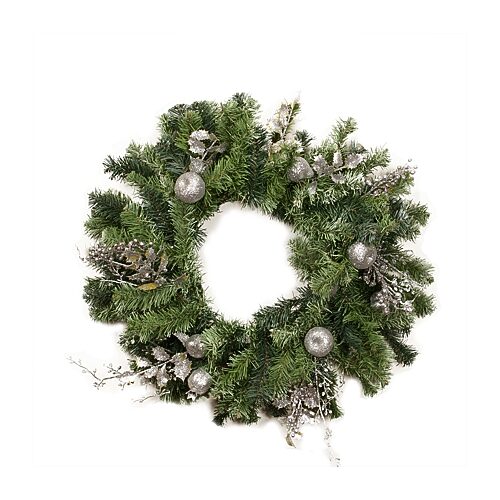 Click here for Silver Fruit and Leaf Artificial Christmas Wreath... prices