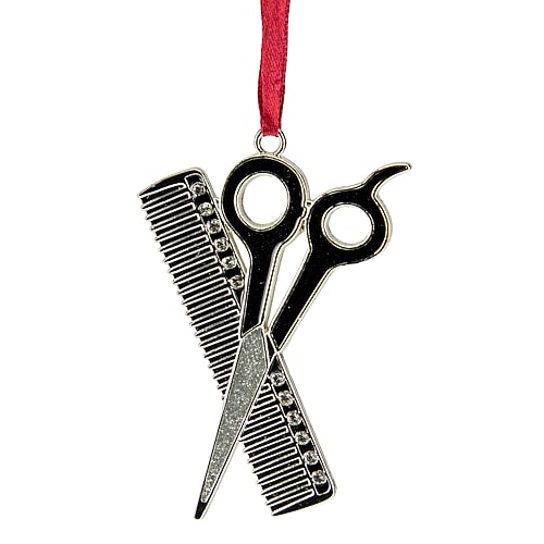 Click here for 3 Silver-Plated Scissors and Comb Christmas Orname... prices