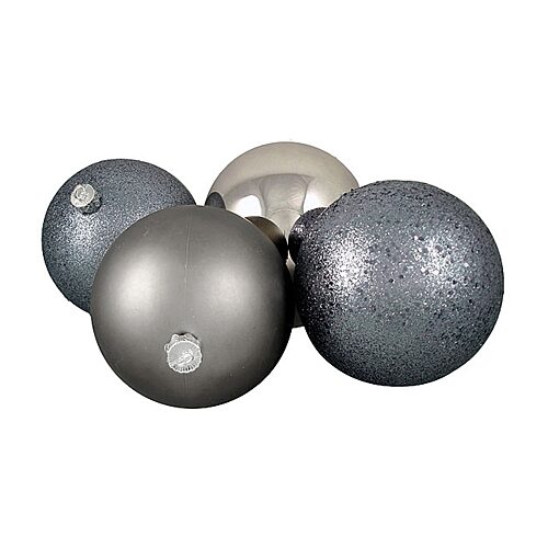 Click here for 4ct Pewter Gray Shatterproof 4-Finish Christmas Ba... prices