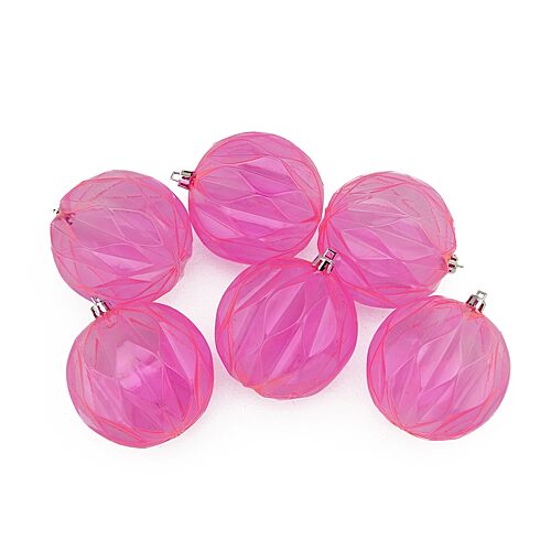 Click here for 6ct Pink Rhombus Cut Shatterproof Transparent Chri... prices