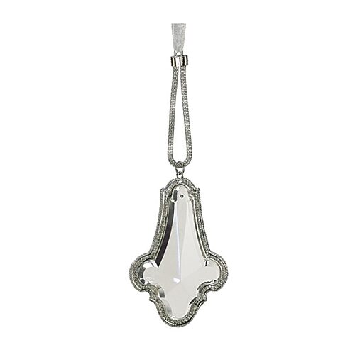 Click here for 8 Silver and Clear Crystal Pendant Christmas Ornam... prices