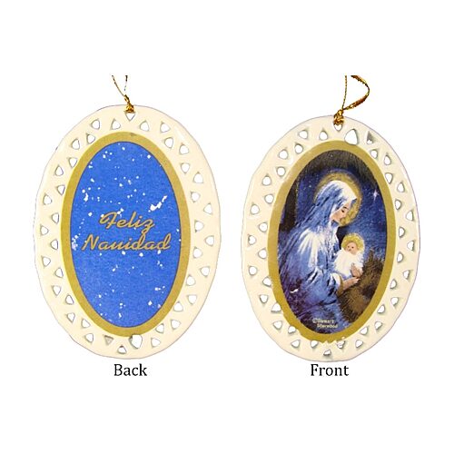 Click here for Club Pack of 192 Ivory and Blue Jesus with Holy Ma... prices