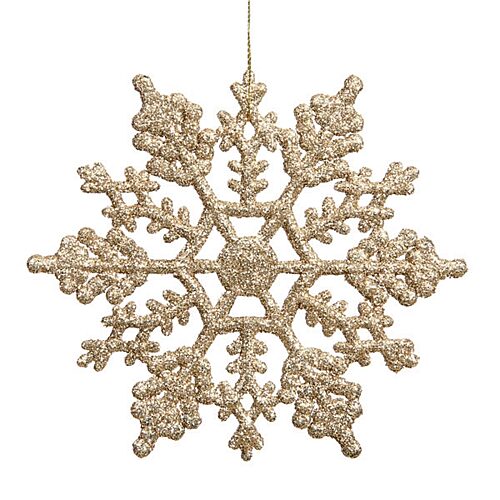 Click here for 24ct Champagne Gold Glitter Snowflake Christmas Or... prices