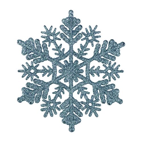 Click here for 24ct Turquoise Blue Glitter Snowflake Christmas Or... prices