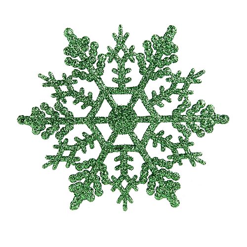 Click here for 24ct Christmas Green Glitter Snowflake Ornaments 4... prices