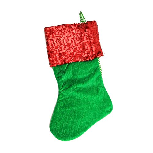 Click here for 19 Green and Red Chevron Sequin Cuff Christmas Sto... prices