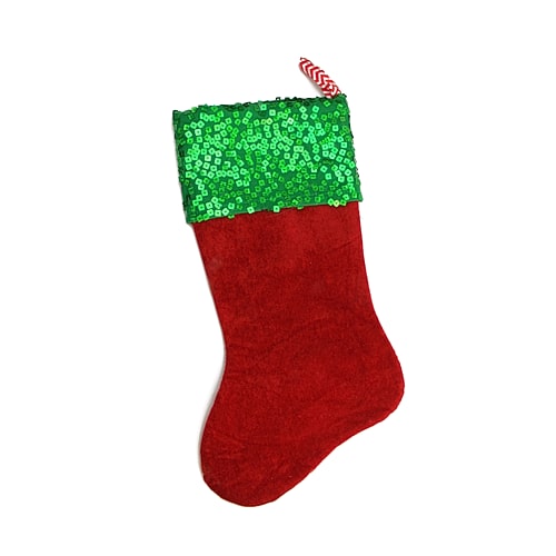 Click here for 19 Red and Green Chevron Sequin Christmas Stocking... prices