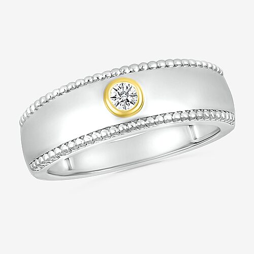 Click here for Mens 3MM 1/10 CT. T.W. Natural White Diamond 10K T... prices