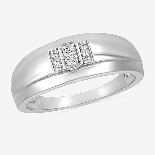 Click here for Mens 2MM 1/10 CT. T.W. Natural White Diamond 10K G... prices