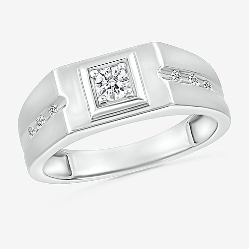 Click here for Mens 3MM 1/4 CT. T.W. Natural White Diamond 14K Go... prices