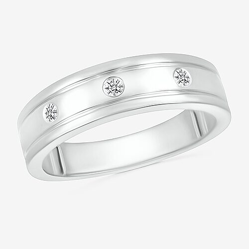 Click here for Mens 4MM 1/10 CT. T.W. Natural White Diamond 10K G... prices
