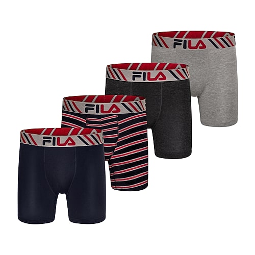 Click here for FILA Ultra Soft Stretch No Fly Mens 4 Pack Boxer B... prices