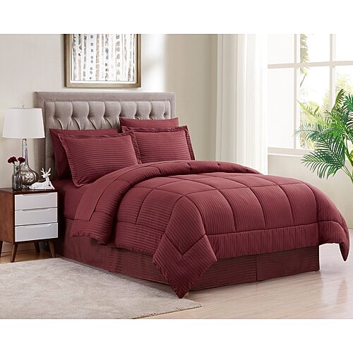 Click here for Sweet Home Collection 8pc. Embossed Dobby Stripe B... prices