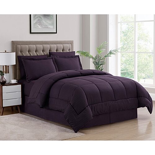 Sweet Home Collection 8pc. Embossed Dobby Stripe Bed In A Bag