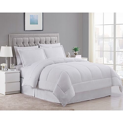 Click here for Sweet Home Collection Embossed Dobby Stripe Bed In... prices