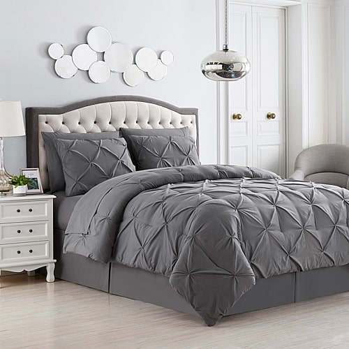 Sweet Home Collection 8pc. Pintuck All Season Bed-in-A-Bag Set