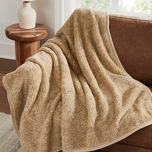 Click here for Brooklyn Loom Heathered Sherpa Throw prices