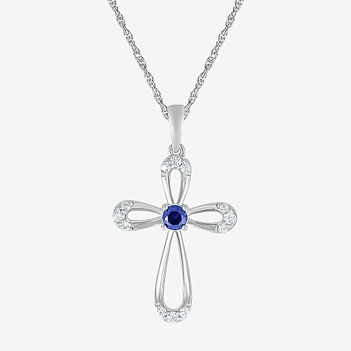 Click here for Womens Lab Created Blue Sapphire Sterling Silver C... prices