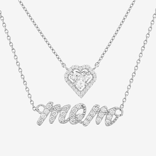 Click here for Diamonart Layered Look Mom Womens White Cubic Zirc... prices