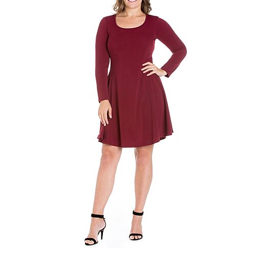 Click here for 24seven Comfort Apparel Womens Plus Scoop Neck Lon... prices