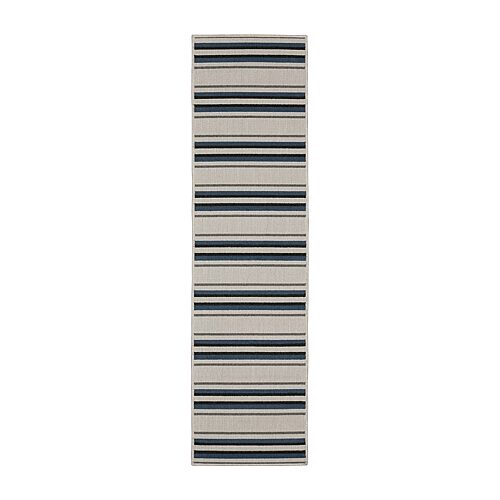 Covington Home Trieste Class Stripe Indoor Outdoor Rectangular Runner  One Size  Gray