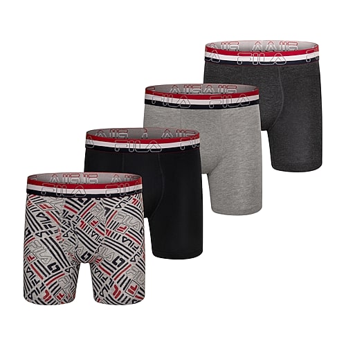 Click here for FILA Ultra Soft Stretch Mens 4 Pack Boxer Briefs F... prices