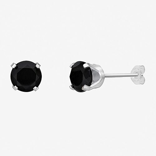 Click here for Genuine Black Onyx 10K Gold 5mm Round Stud Earring... prices