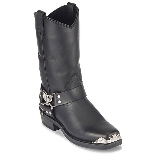 Click here for Dingo Mens Chopper Leather Harness Boot - Black prices